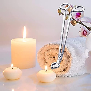 OLAMTAI Candle Wick Trimmer, Candle Wick Cutter Stainless Steel, Candle Wick Clipper Scissor Candle Tool for You to Safely Remove The Cut Wick, controllable The Candle Flame and Cleaner Burn - Silver