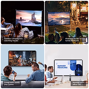 Portable Projector Screen 60inch,Movie Projection Screen,Indoor Projector Screen and Stand, 16:9 Projector Screen 4K HD Wrinkle-Free Lightweight