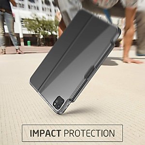 i-Blason Halo Series Case for New iPad Pro 12.9 Inch (2020/2018 Release), [ONLY for use with Smart Keyboard Folio; Compatible with Official Smart Folio] Clear Protective Case with Pencil Holder, Black
