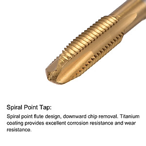uxcell M6 x 1 Spiral Point Thread Tap and 5.0mm Twist Drill Bit Set, Metric Titanium Plated 6542 High Speed Steel Machine Screw Thread Tap Threading Tool