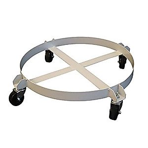 SHOPCraft Heavy Duty Steel Drum Dolly, 1000 lbs Capacity Barrel Drum Dolly with Heavy Duty Non Marking Swivel Casters, Dolly Fits 35 gal & 55 Gal Drum Non Tipping Industrial Grade Dolly