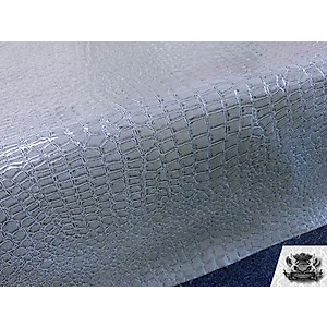 Vinyl Crocodile Gray Fake Leather Upholstery Fabric by The Yard