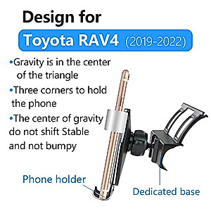 musttrue LUNQIN Car Phone Holder for 2019-2021 Toyota RAV4 [Big Phones with Case Friendly] Auto Accessories Navigation Bracket Interior Decoration Mobile Cell Mirror Phone Mount