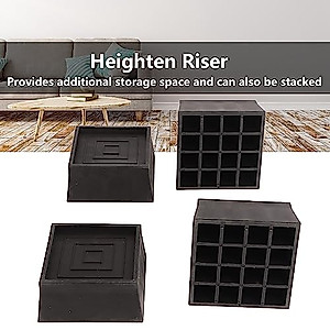 Biitfuu Furniture Riser Furniture Pad Bed Foot Booster Pad Lift Foot Pad Square TPU for Mute Waterproof Raisers Bed Risers