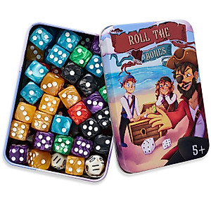 Roll The Bones Dice Game for Kids, Fast-paced Dice Game for Family Game Night, 2-6 Players Aged 5+, Pirate Dice Kids Games, Fun Family Game for Adults and Family, Easy to Learn