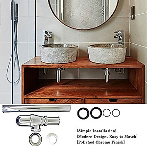 Chrome Bathroom Basin Sink Bottle Trap Waste Pipe 1-1/4 inch Slip Inlet Drain Tube Kit …