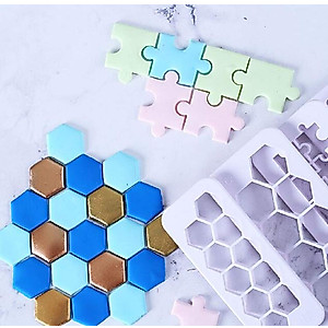 LaVenty 9 PCS Texture Mat Fondant Impression Mat Cake Border Decorating Tool Cake Mold Cookie Cutter Cake Fondant Cutter