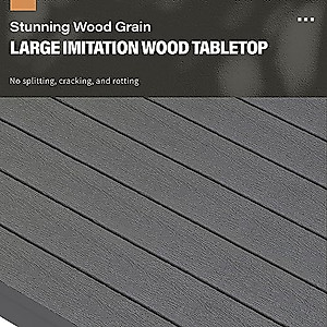 Solaste Outdoor Coffee Table for Patio, All-Weather Aluminum Patio Coffee Table Furniture with Metal Frame, Dark Grey