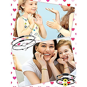 8 Sets Friend Bracelets Matching Bracelets for Couples Sunflower Bracelets Yin Yang Pinky Promise Bracelets Sun and Moon Bead Heart Bracelet for Graduation Gifts Cool Bff Friendship Boy, Girlfriend