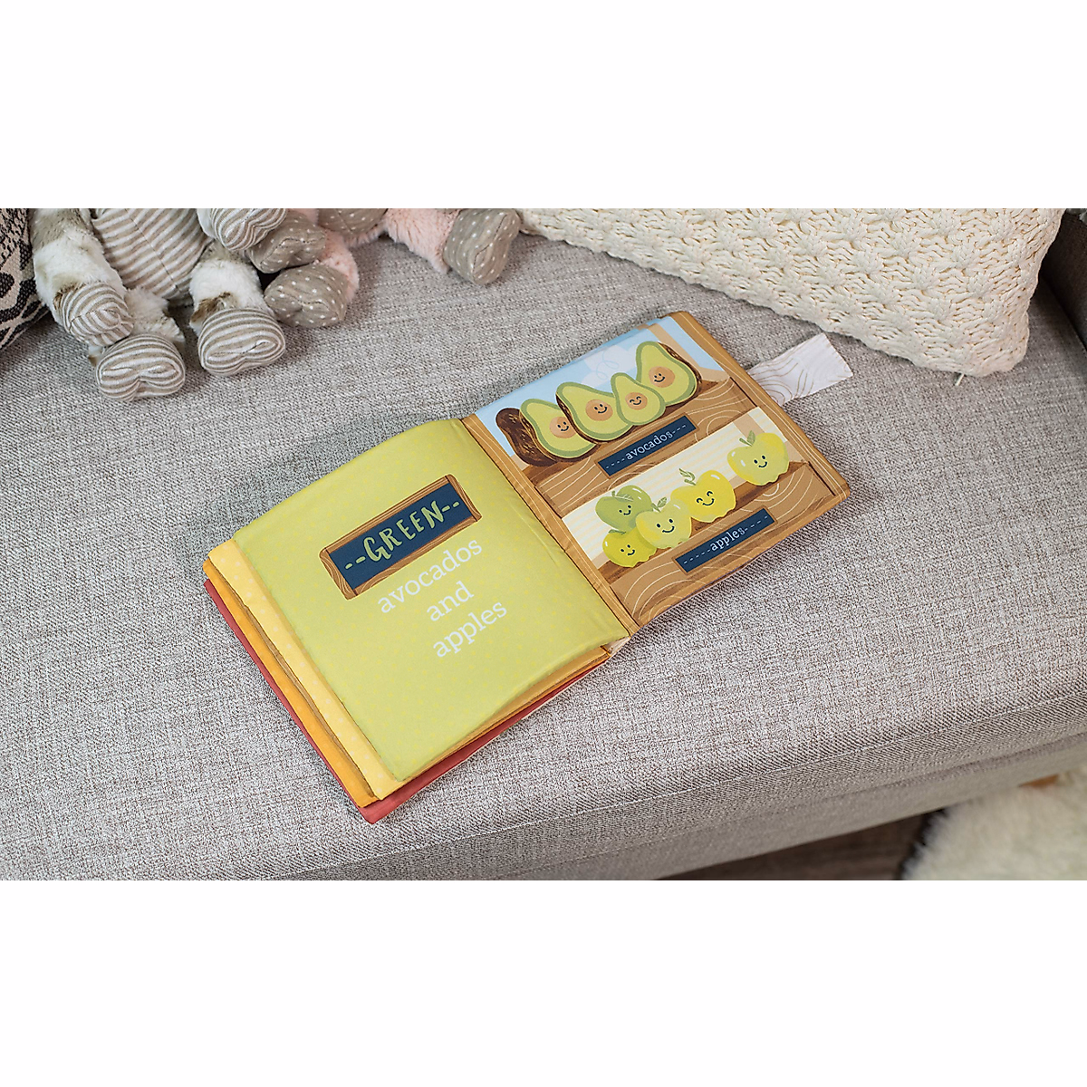 DEMDACO Farmer's Market Bright Colors 7 x 7 Polyester Fabric Baby Soft Touch Feel Book