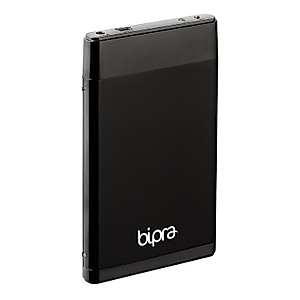 BIPRA 1TB External Portable Hard Drive Includes One Touch Back Up Software - Black - FAT32 (1000GB)