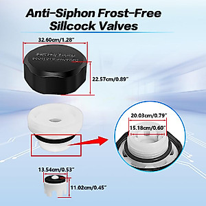 Langina Vacuum Breaker Replacement Kit, ASSE 1019-A Vacuum Breaker Repair Kit, Anti Siphon Valve Repair Kit, Outdoor Faucet repair kit(Black) with 1PCS 3/4" Outdoor Faucet Cap(Black)