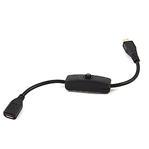 LoveRPi MicroUSB Push On Off Power Switch Cable for Raspberry Pi (Female to Male)
