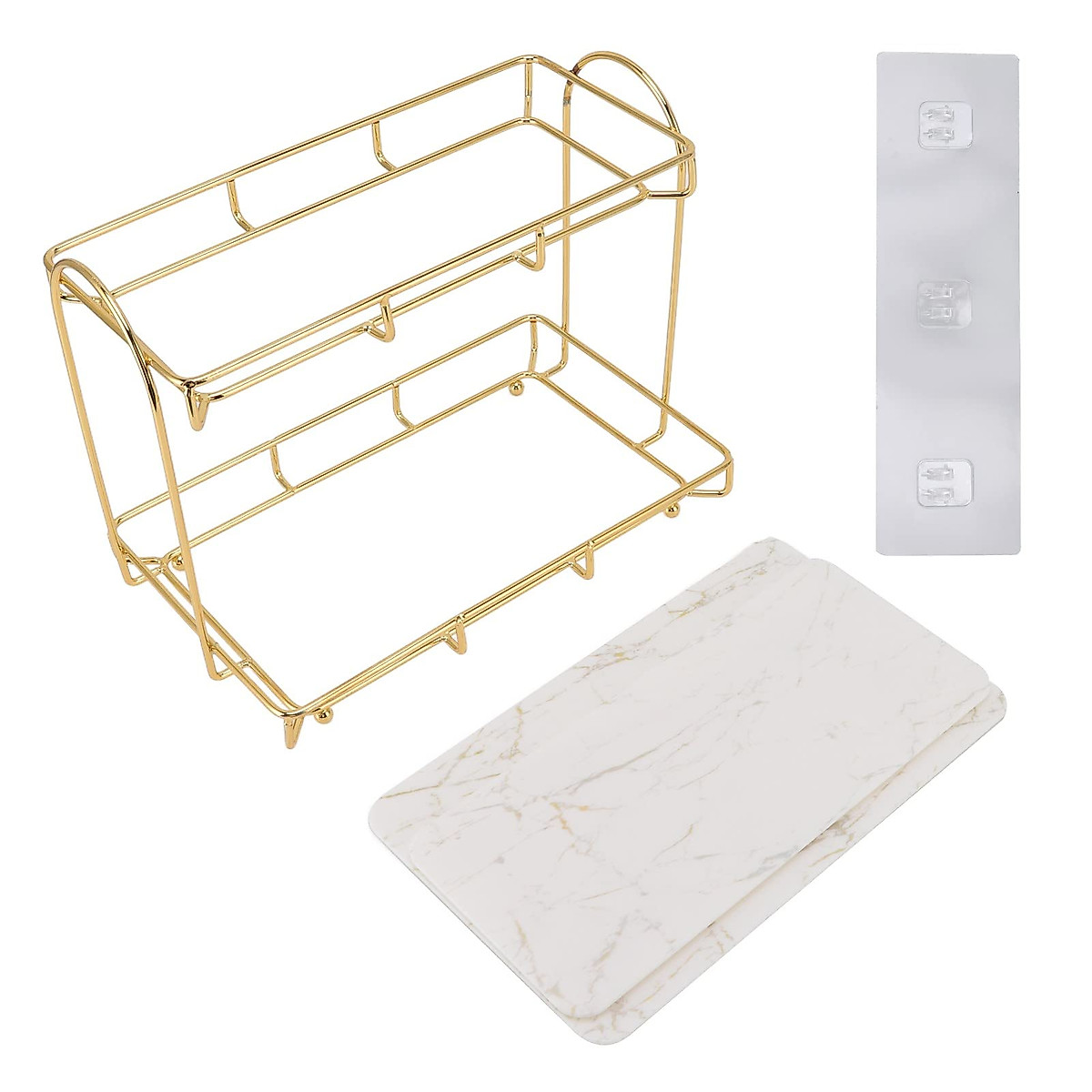 2 Tier Cosmetic Storage Shelf Cosmetic Tray Vanity Organizer Large Capacity Bathroom Counter Shelves Bathroom Counter Organizer for Bathroom Kitchen Washroom