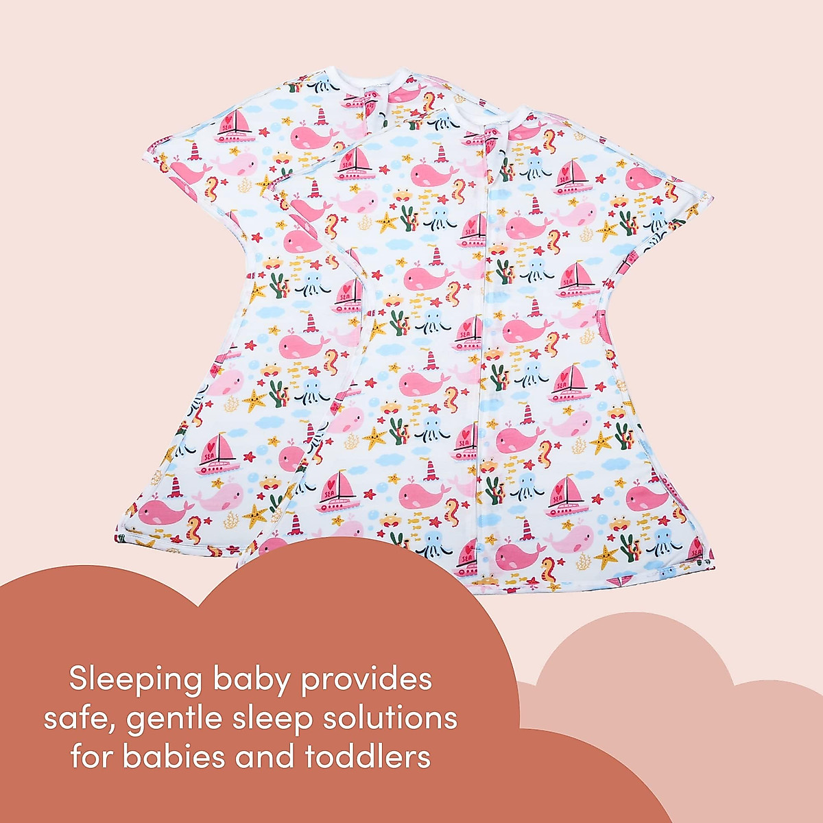 SleepingBaby Zipadee-Zip Baby Swaddling Blanket 4-8 Months - Transition Swaddle with Zipper Convenience - Nautical Girl, S