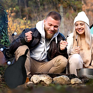 Cast Iron Camping Skillet Bag for 8/10/12In Skillets, DOKSMERIA Durable Skillet Pan Storage Bag Water Resistant Frying Pan Bag with Hanging Loop, Lightweight Skillet Bag for Camping Outdoors (Black)