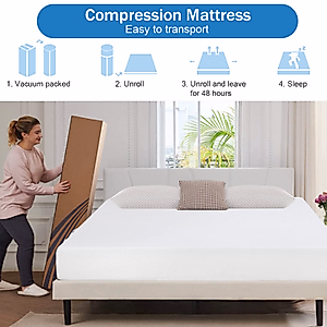 Queen Mattresses, 8 Inch Gel Memory Foam Mattress for Pressure Relief, Medium Firm Mattress in a Box, CertiPUR-US Certified, Fiberglass Free, with Washable Cover