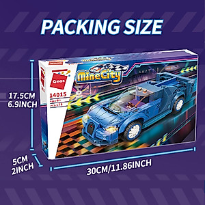 QMAN Building Blocks Racing Car Model Kits Collectible Sports Technic Car Construction Toy Vehicle for Adults Kids Boys Girls Age 6 and up 200+ Pieces S5N-N1(Red)