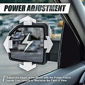 Left Driver Side Power Heated LED Turn Signal Mirror with Puddle Light Compatible with Ford F-150 15-18 (22-Pins)