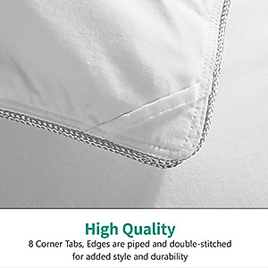 APSMILE Luxurious King Goose Feathers Down Comforter, Ultra-Soft Pima Cotton Goose Down Duvet, 39oz Hotel Collection Down Comforter Medium Warmth All Season Fluffy Duvet Insert (106x90, White)