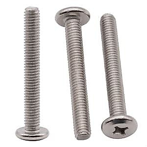 M6-1.0 x 40mm (25 Pack) Stainless Steel Flat Round Head Phillips Drive Machine Screws Furniture Screws Full Thread, Stainless Steel 304 (18-8)