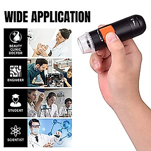 Digital USB Microscope with Polarizer, True 5MP Handheld Coin Digital Microscope with Metal Stand Compatible with Windows and MacBook for SMD Soldering Work Jewelers Coins Collection (5MP)