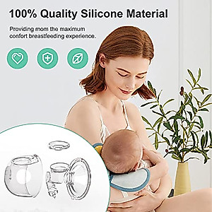 PDFans Wearable Breast Pump Parts Milk Collector Cup Accessories 24mm Compatible with Momcozy/TSRETE S9/S10/S12 Pump Replacement Parts(1 Whole Bowl), Extra 1pcs Duckbill Valve&Silicone Diaphragm