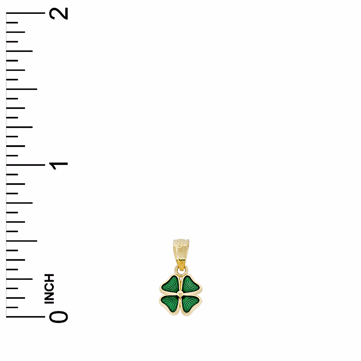 Gold Four Leaf Clover Charm - 10 Karat Solid Gold - Shamrock Pendant - Good Luck Charm Necklace - Irish Shamrock (Style 2)