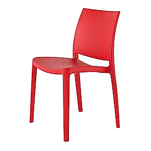 Lagoon Sensilla Red Stack-Able Dinning Chair - 4 Pcs/Set