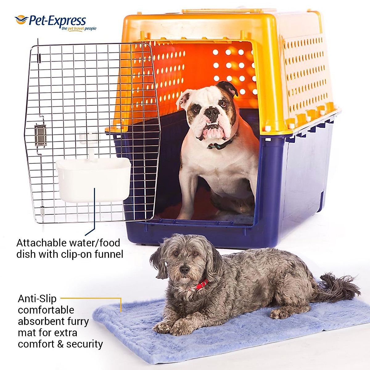Pet-Express Pet Crate - Durable, Heavy Duty Dog Cat Kennel, IATA Airline Approved Pet Carrier, Pet Palace Dog Kennel, Travel Dog and Cat Crate for Large Dogs Indoor or Outdoor, 7 Sizes
