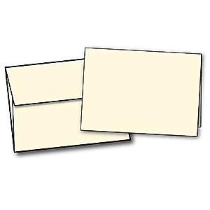 Heavyweight Cream/Natural (Off-White) Half Fold Greeting Cards & Envelopes - 40 Greeting Card Sets - Cards Fold to 5 1/2" x 8 1/2"