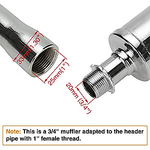 FVRITO Exhaust Muffler Silencer for Predator 196cc 212cc 420cc CT200u CT200u-ex BT200x CC100x CT100u Mini Bike Go Kart KT196 Massimo Baja MB200 MB165 GX160 GX200 Clone Engine Performance Parts Silver