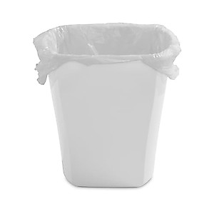 Sterilite 3 Gallon Rectangular Wastebasket, Small Plastic Trash Can for the Bathroom, Bedroom, Dorm Room or Home Office, White, 6-Pack