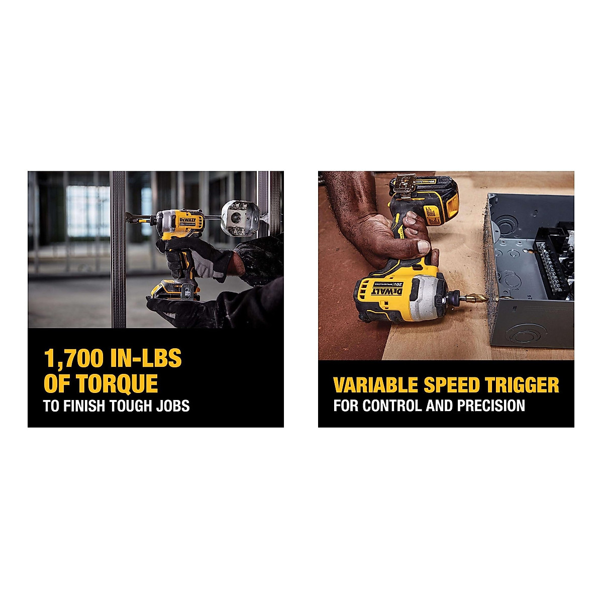 DEWALT ATOMIC 20V-Max Brushless/Cordless Compact 1/4 in. Impact Driver Kit w/Charger, 2.0Ah-Battery, Bag&Belt Clip