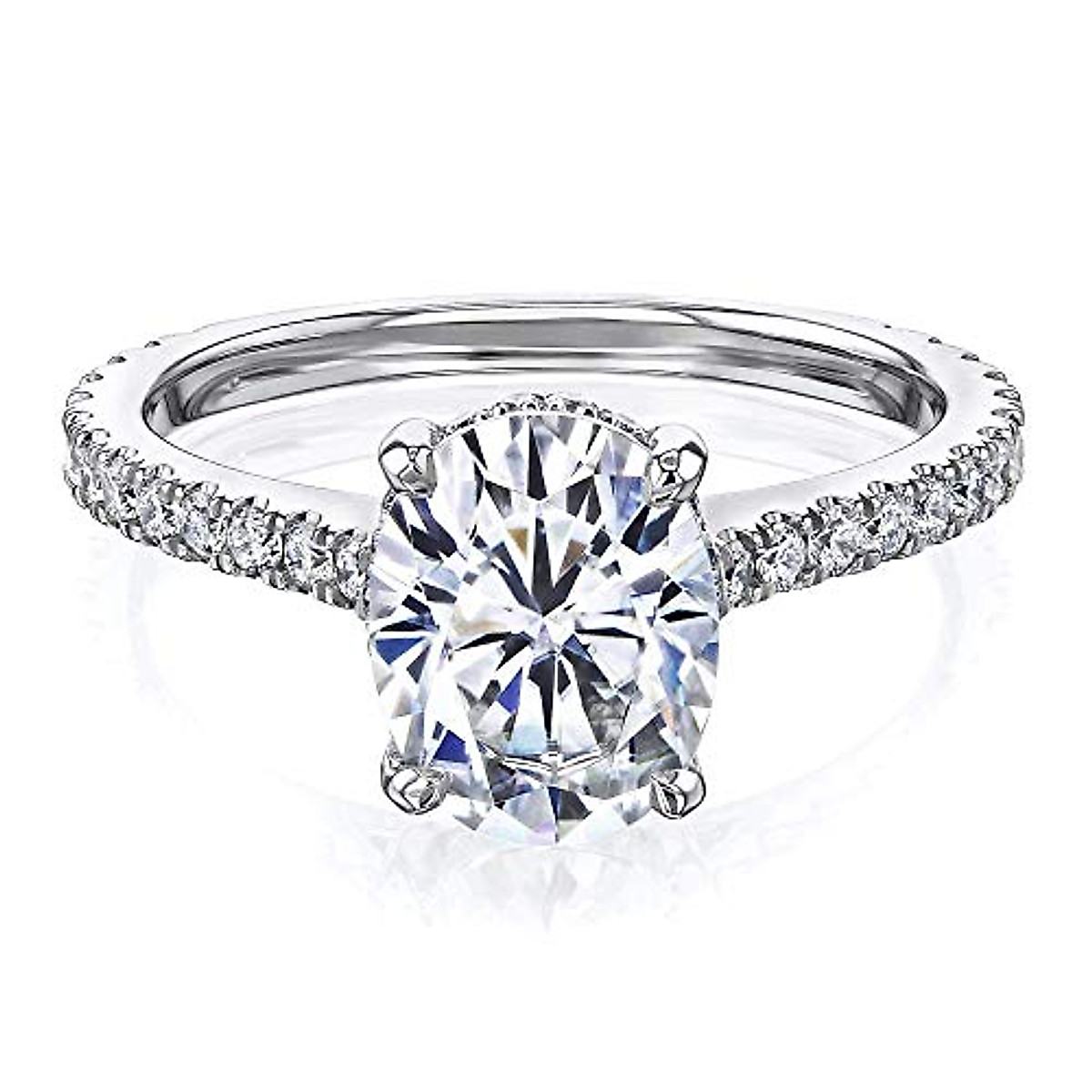 Kobelli 2.1ct Oval Forever One Moissanite Drop Halo Ring - white-gold / 6.0