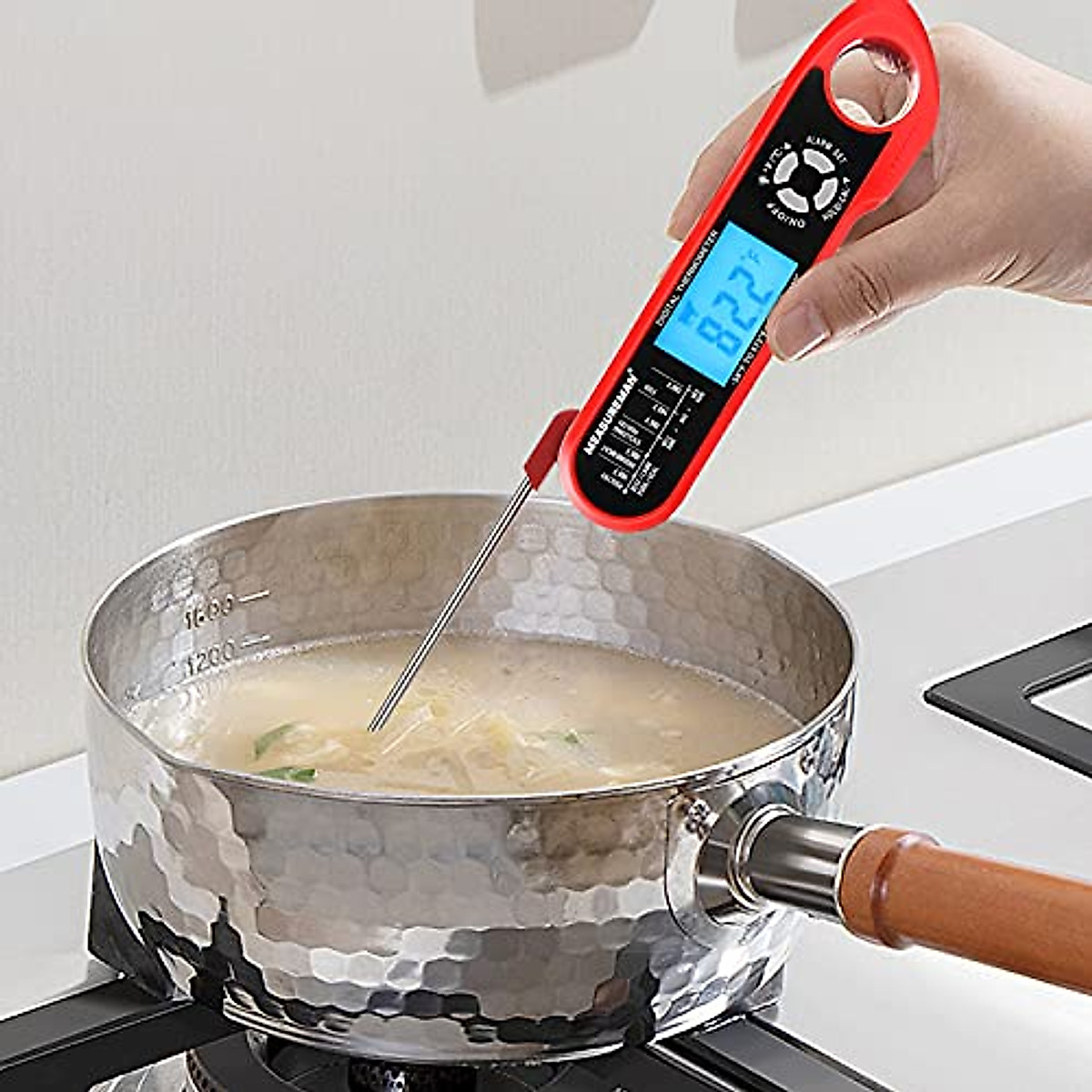 MEASUREMAN Digital Meat-Thermometer Instant-Read Food Temperature-Probe - with Magnet Calibration Thermometer Waterproof for Kitchen Cooking Grill BBQ Oven Candy