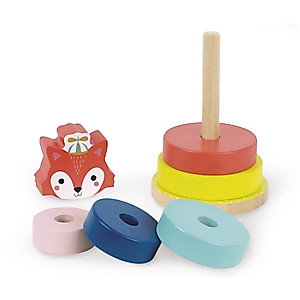 Janod Baby Forest Fox Wood Stacker - Ages 1+ - J08014