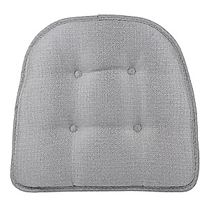 Klear Vu Omega Non-Slip Universal Chair Cushions for Dining Room, Kitchen and Office Use, U-Shaped Skid-Proof Seat Pad, 15x16 Inches, 4 Pack, 06 Gray