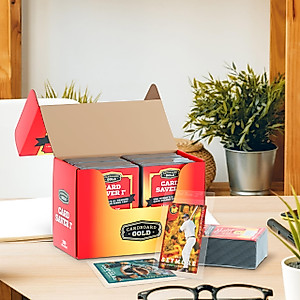 Cardboard Gold Card Saver 1-1000 Count - Semi Rigid Card Holder, Trading Card Protectors - PSA-Approved Cardsaver for Baseball, Trading, Sports Cards - Card Sleeves, Binder, & Storage Box Compatible