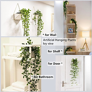 Mizii Artificial Hanging Plants,2 Pack 3ft Ivy Vine Fake Leaves Green Chain for Indoor Outdoor Wall Shelf Home Room Balcony Garden Wedding Decor