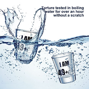 2 Pieces Middle Finger Shot Glass 2oz Black Funny Birthday Party Wine Glasses Present for Women and Men Celebrate Turning Birthday Decoration (49 Plus 1 Style)