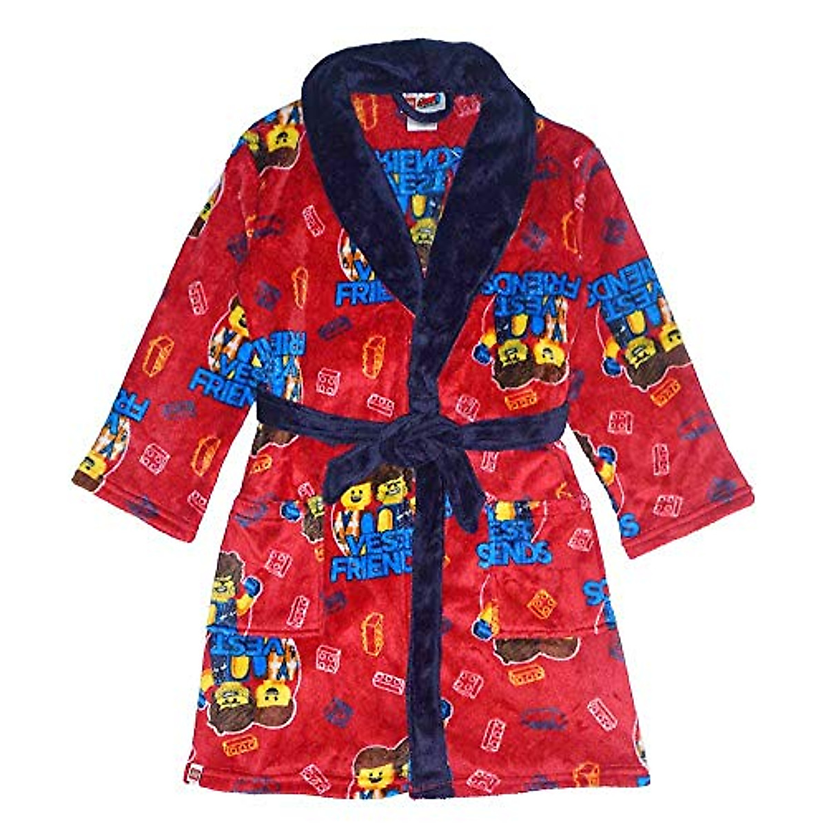 LEGO Movie 2 Little/Big Boys Long Sleeve Fleece Robe, Red, 6/7, 6-7