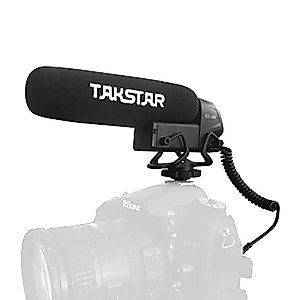 TAKSTAR SGC-600 Camera Microphone, Universal Shotgun Microphone for iPhone, Android Phone, Canon/Nikon/Sony Camera&Camcorder, Video Mic with Shock Mount, Windscreen and 3.5mm Jack