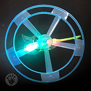 Kicko Flying Light-Up Toy - 2 Pack Ripcord Helicopter for Night Glow, Outdoor Playtime, Novelty, Rocket Flyer, Party Favor and Supply