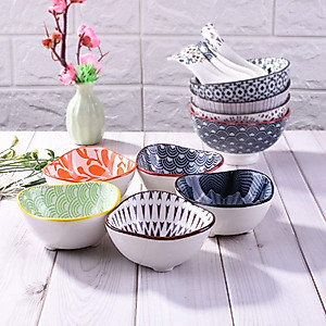 BOSILI Ceramic Soy Sauce Dishes set of 5, Japanese Soy Dishes Dipping Bowls Sauce Cups for Dumpling Sushi