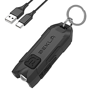 BEKLA Rechargeable Keychain Flashlight, 120 Lumen Mini Flashlight, EDC Keychain Light, Flashlight Keychain, Small Flashlights.
