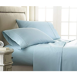 ienjoy Home 4 Piece Sheet Set Embossed Checkered Pattern Twin Aqua