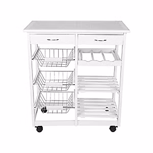 BHVXW 4 Tier Storage Trolley Cart Kitchen Organizer Bathroom Movable Storage Shelf Wheels Household Stand Holder