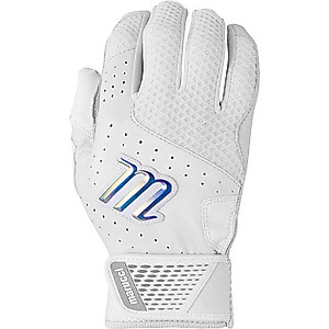 Marucci Crest Baseball/Fastpitch Batting Gloves, White/White, Adult Medium