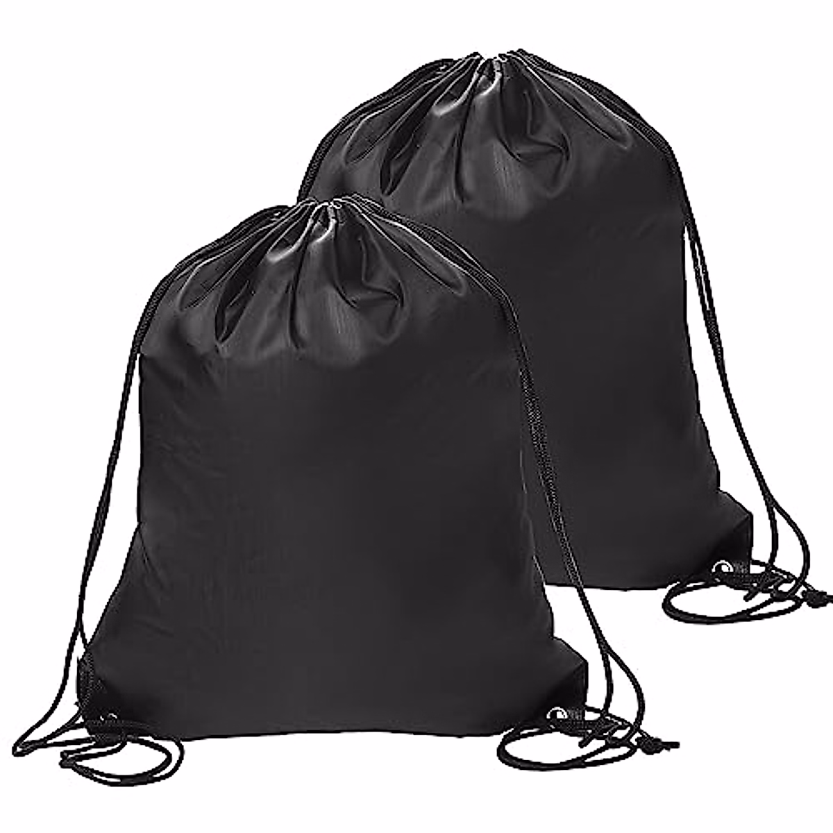 Sliverdew 2 Pcs Drawstring Backpack Bags Sports Cinch Sack String Bags Black Dark Blue Drawstring Gym Bag Draw String Backpack Bulk Swimming String Bags